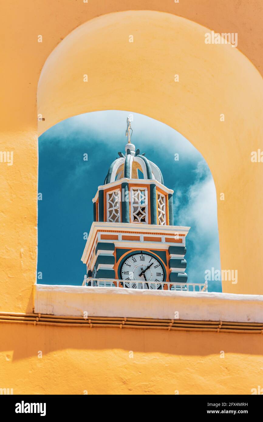 Santorini greece church clock tower hi-res stock photography and images ...