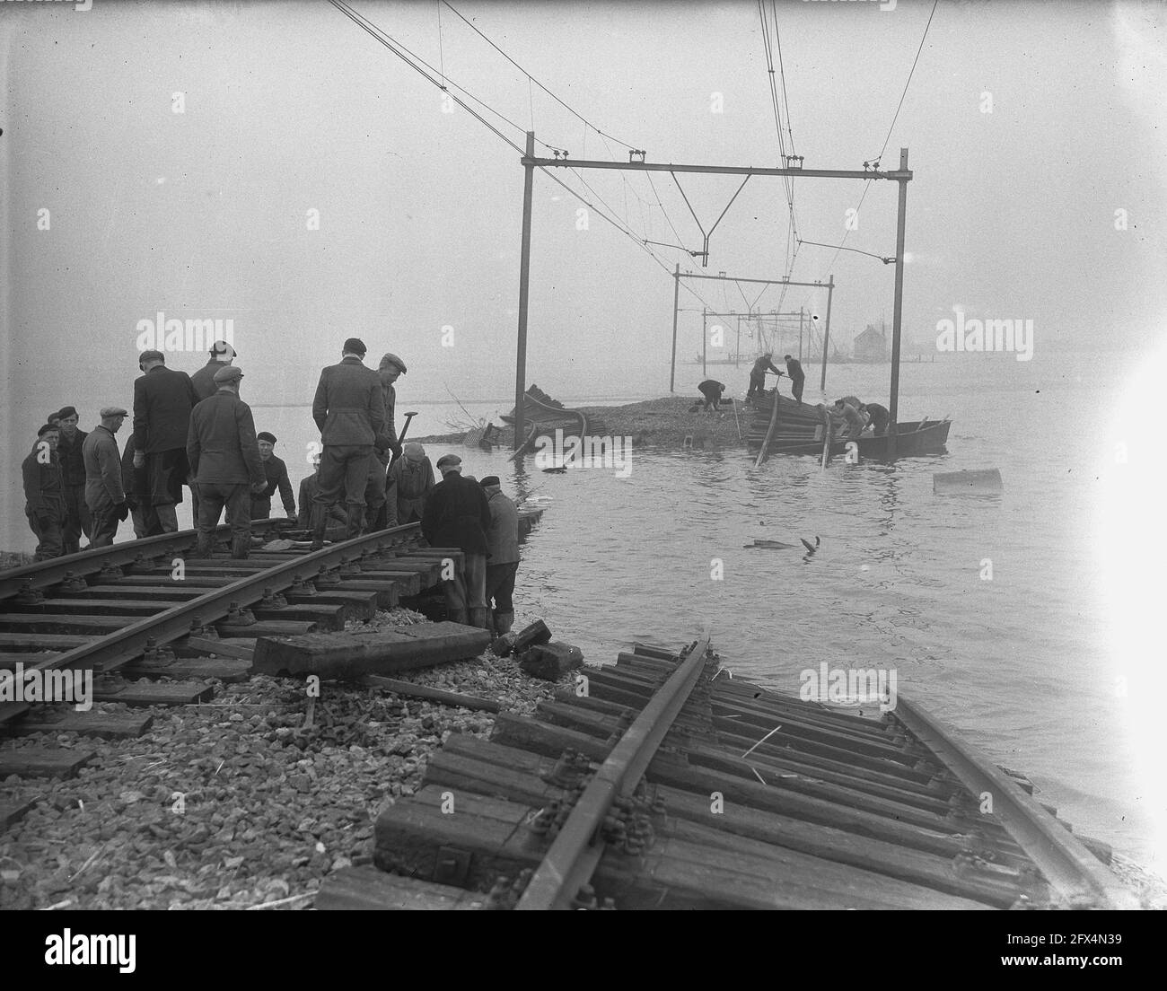 Flooding railroad dike repair moerdijk bridge hi-res stock photography ...