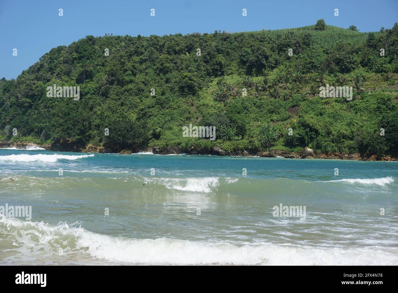 The beautiful Pangi beach in Blitar, East Java Indonesia Stock Photo ...