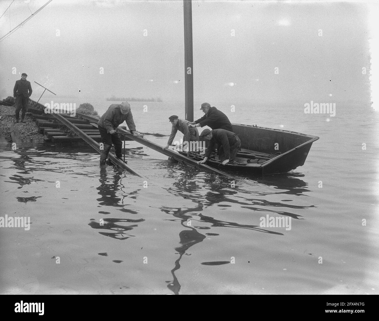 Flooding railroad dike repair moerdijk bridge hi-res stock photography ...