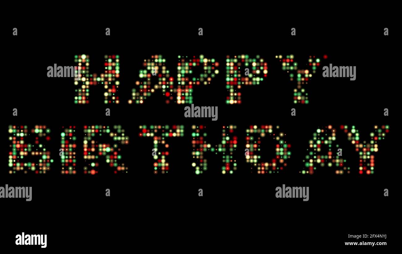 Happy birthday colorful led sign Stock Photo - Alamy