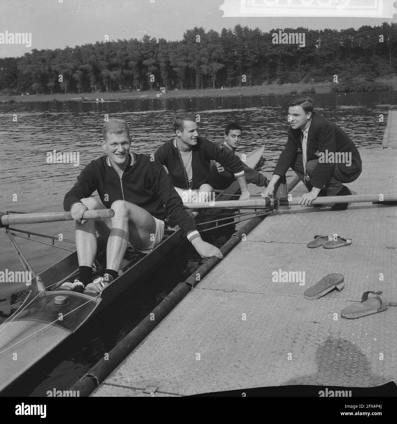 European Rowing Championships, two with coxswain from left to right Nes ...