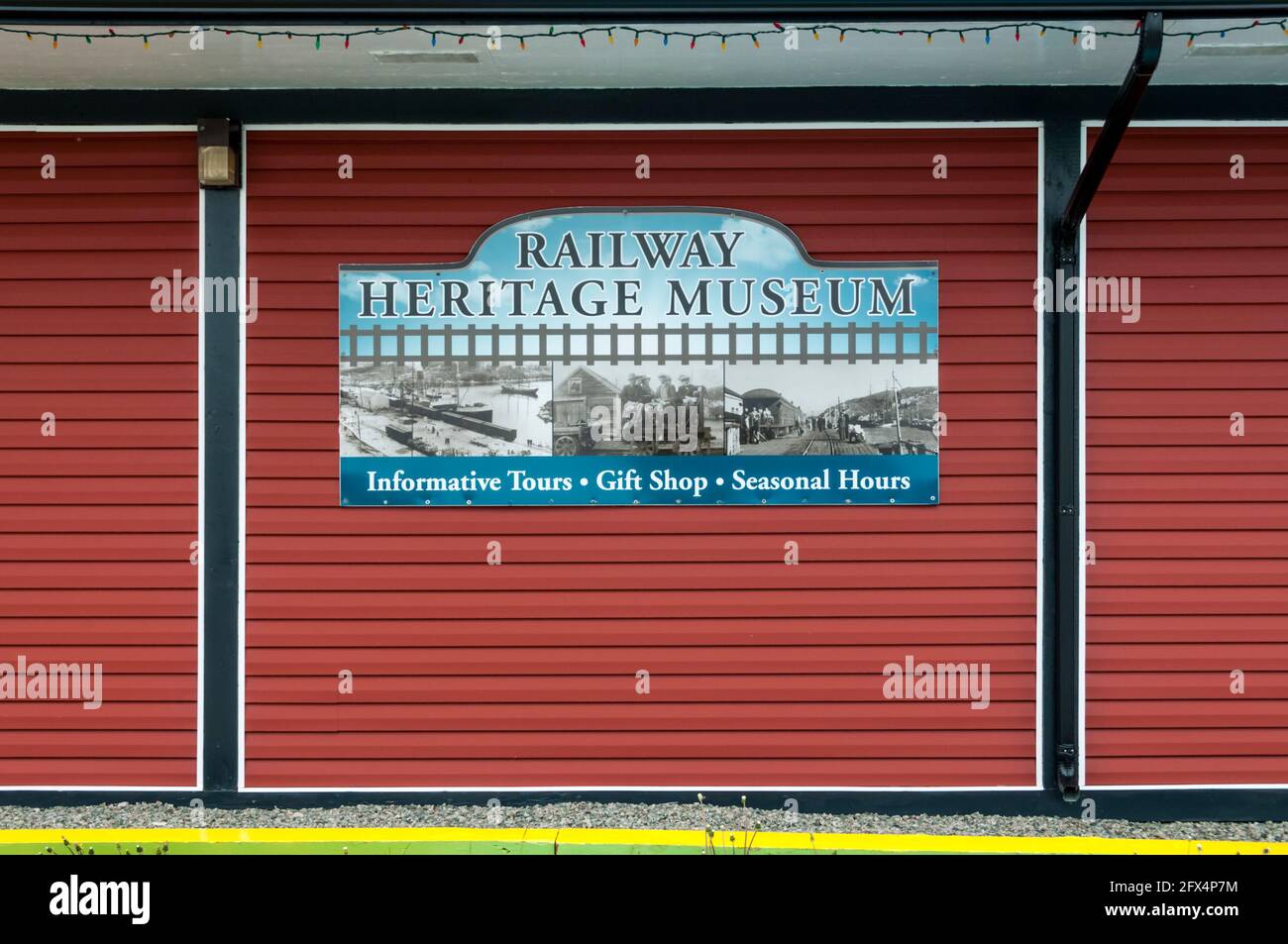 Sign for the Railway Heritage Museum on the old railway station at Port ...