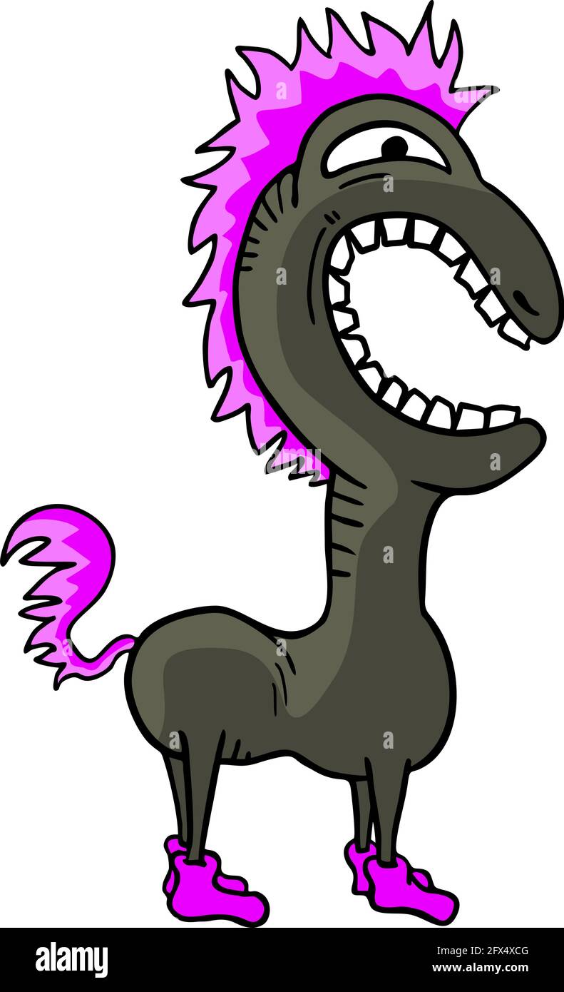 Cute horse cartoon line Cut Out Stock Images & Pictures - Alamy