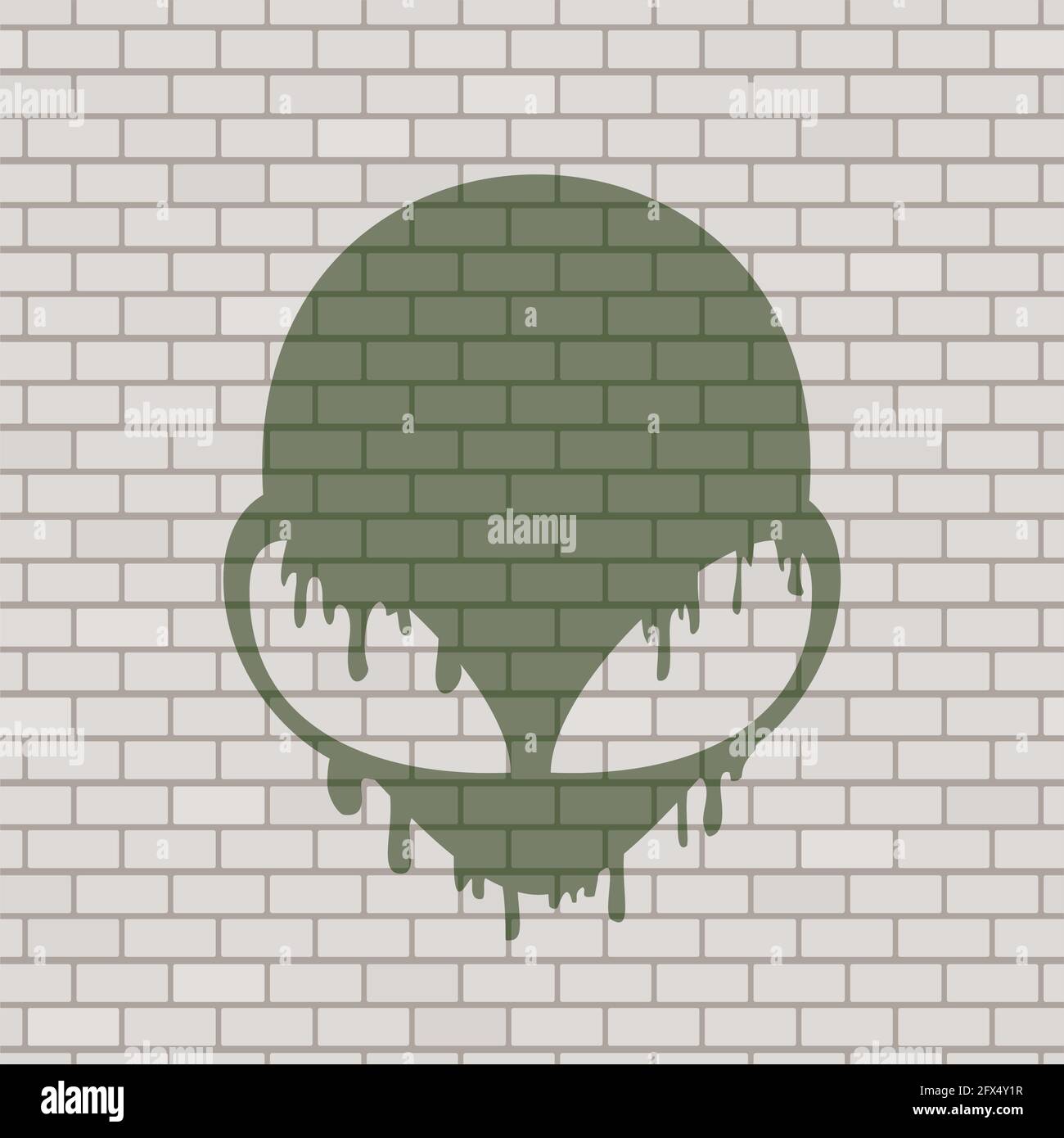 Alien face illustration in brick wall Stock Vector Image & Art - Alamy