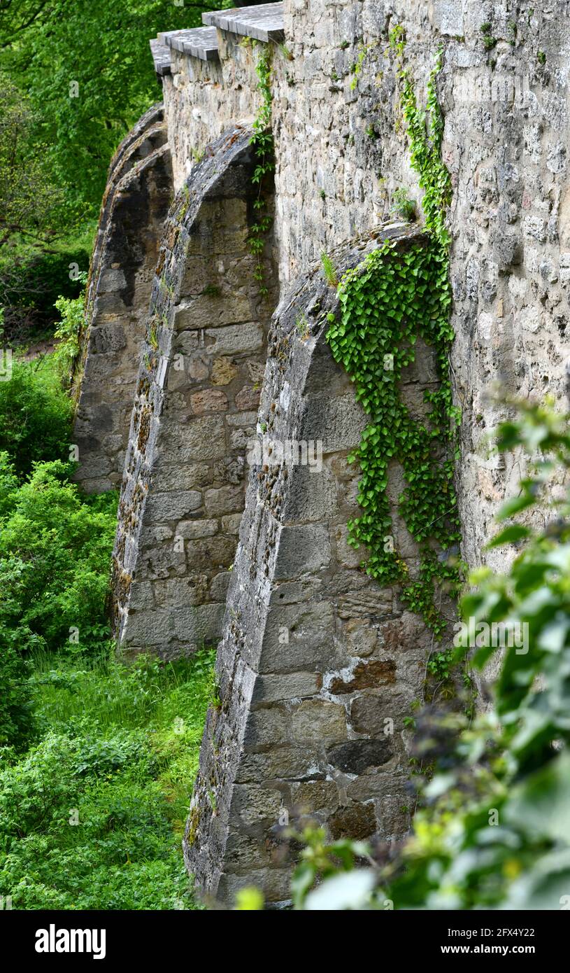 old Castle wall with garden Stock Photo - Alamy