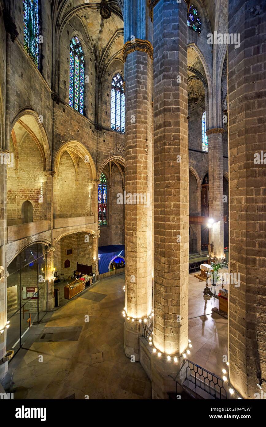 Barcelona. Catalonia. Spain. The church of Santa Maria del Mar (Saint ...