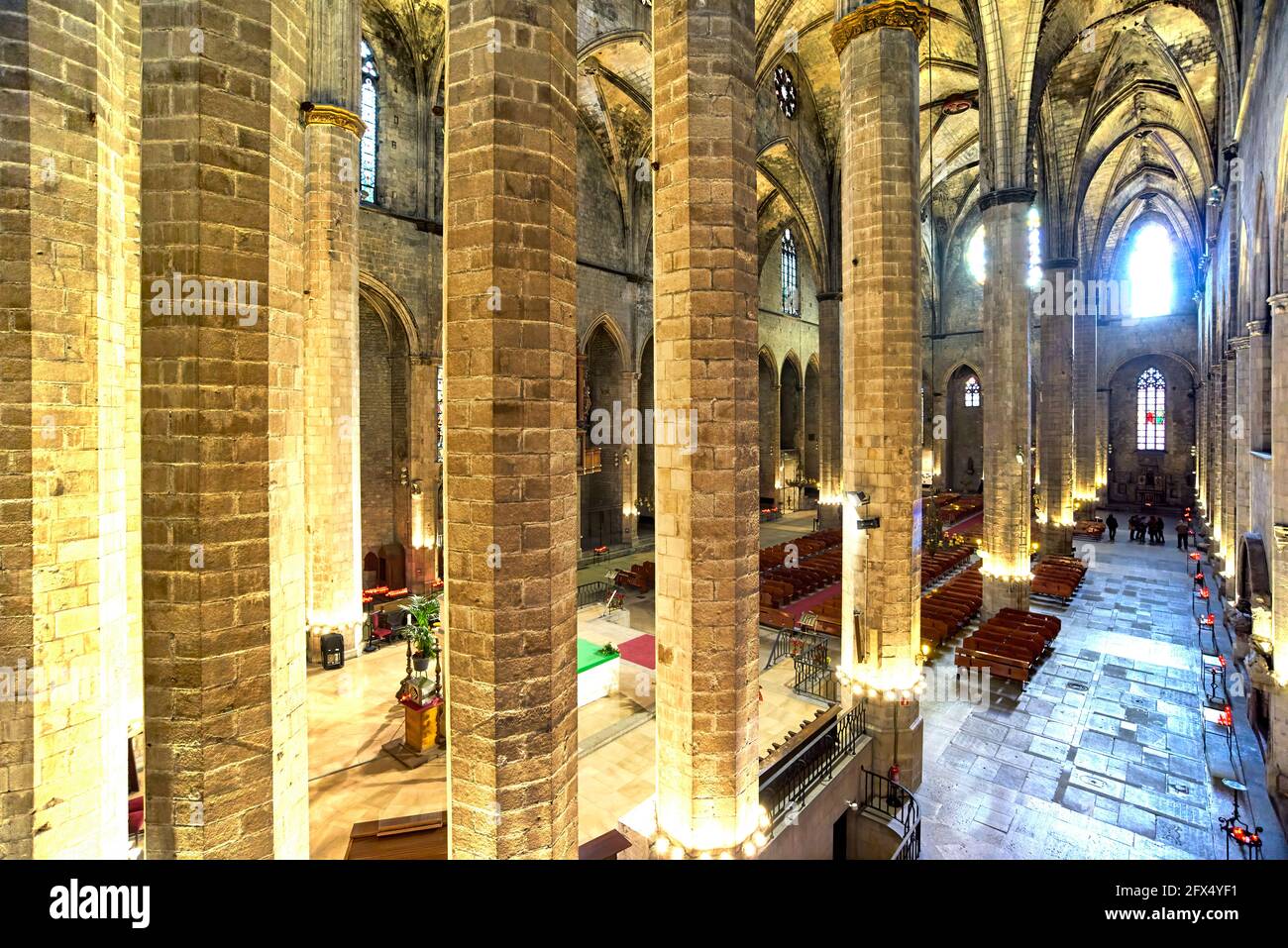 Barcelona. Catalonia. Spain. The church of Santa Maria del Mar (Saint ...