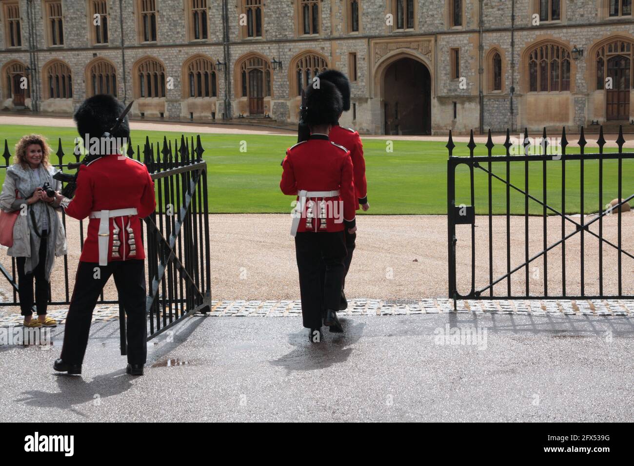 Queens Guards in Windsor Castle, England, UK Stock Photo - Alamy