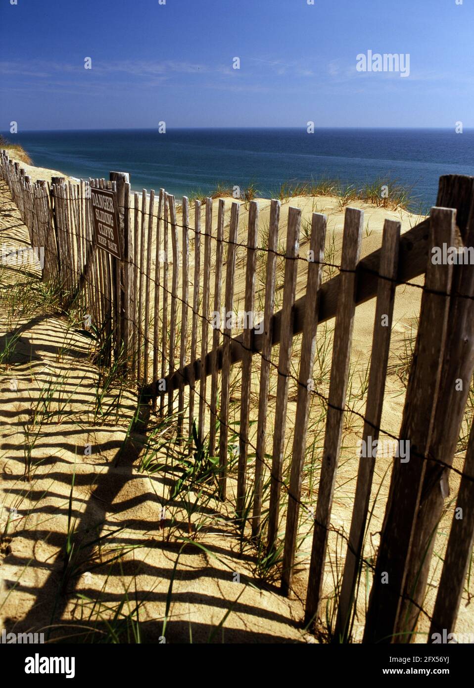 Marconi Beach fence, Cape Cod National Seashore Stock Photo - Alamy