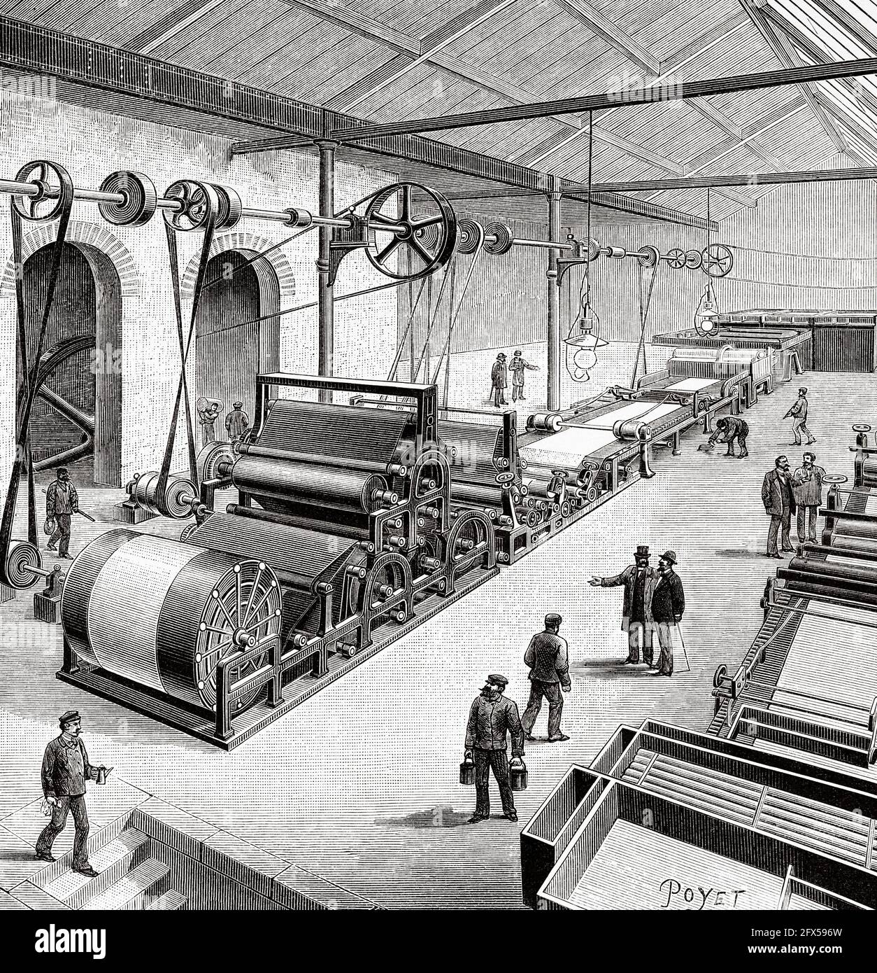 Continuous paper machine for making cigarette paper designed by Burot ...