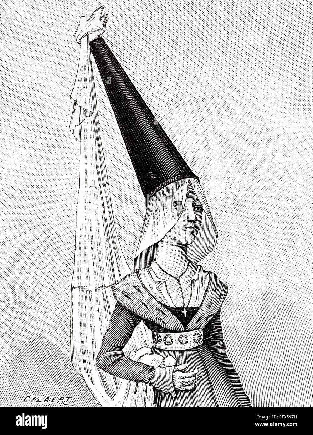 Hennin headdress hi-res stock photography and images - Alamy