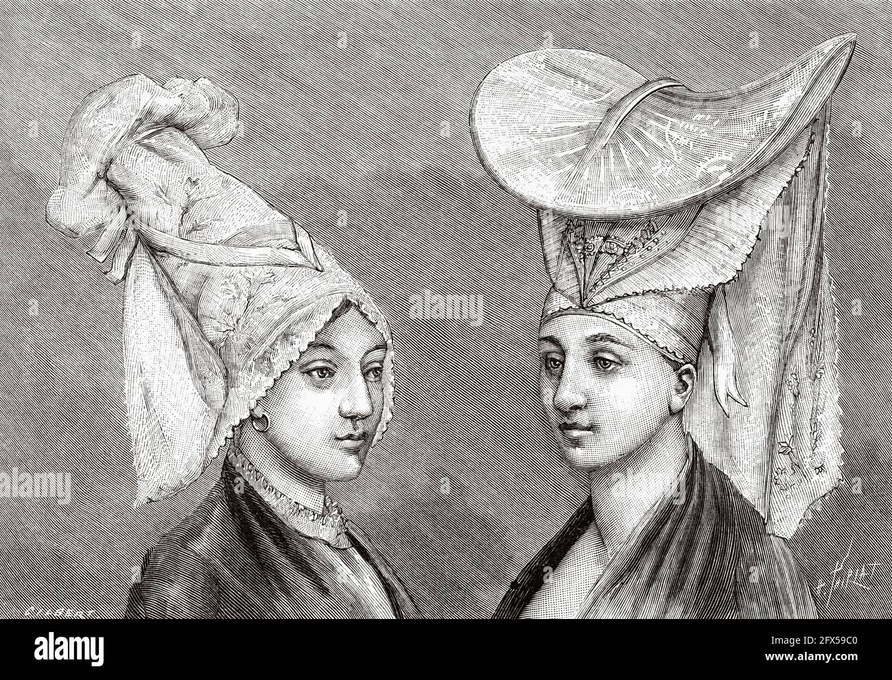 Norman caps after specimens exhibited at the Trocadero ethnographic ...