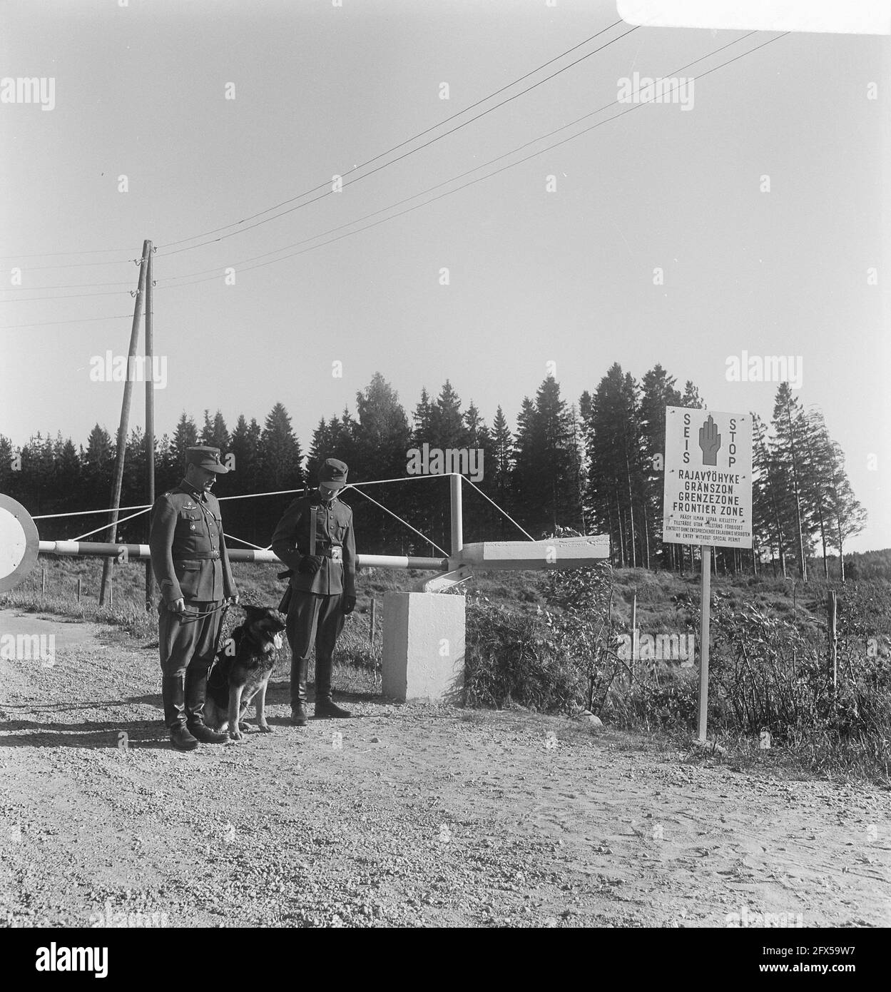 Finnish-Russian border near Imatra with soldiers, July 5, 1967, border ...