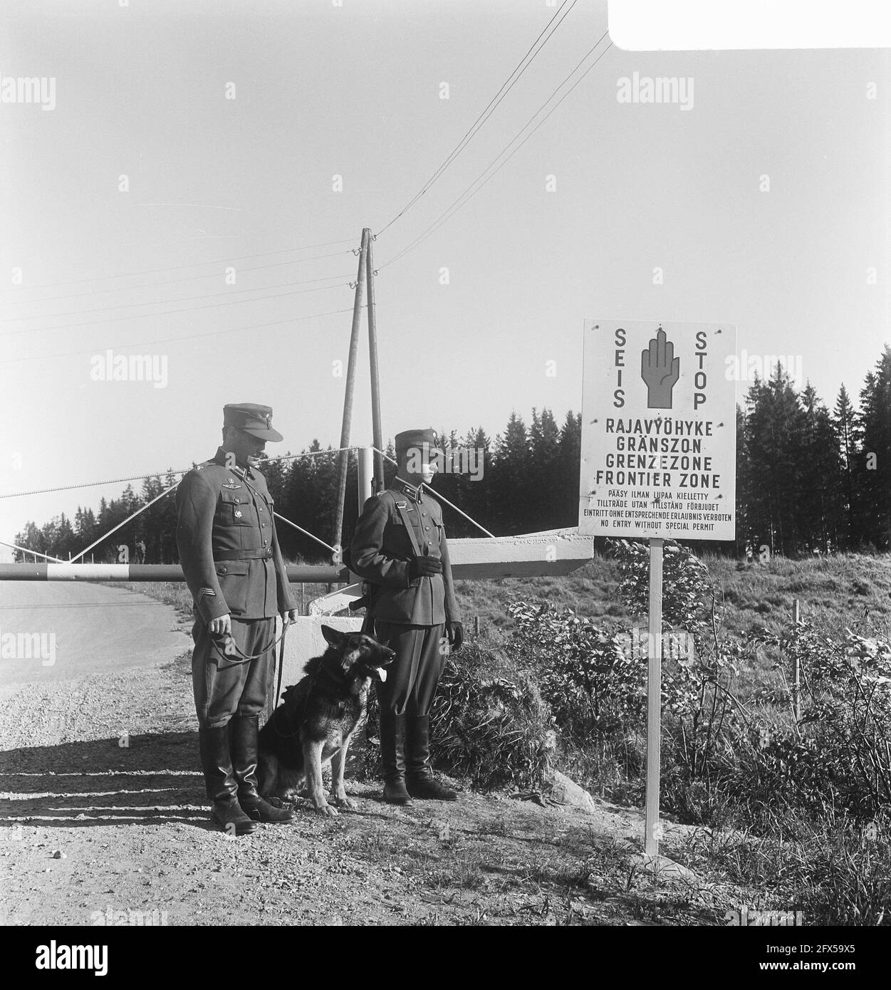 Finnish-Russian border near Imatra with soldiers, July 5, 1967, border ...