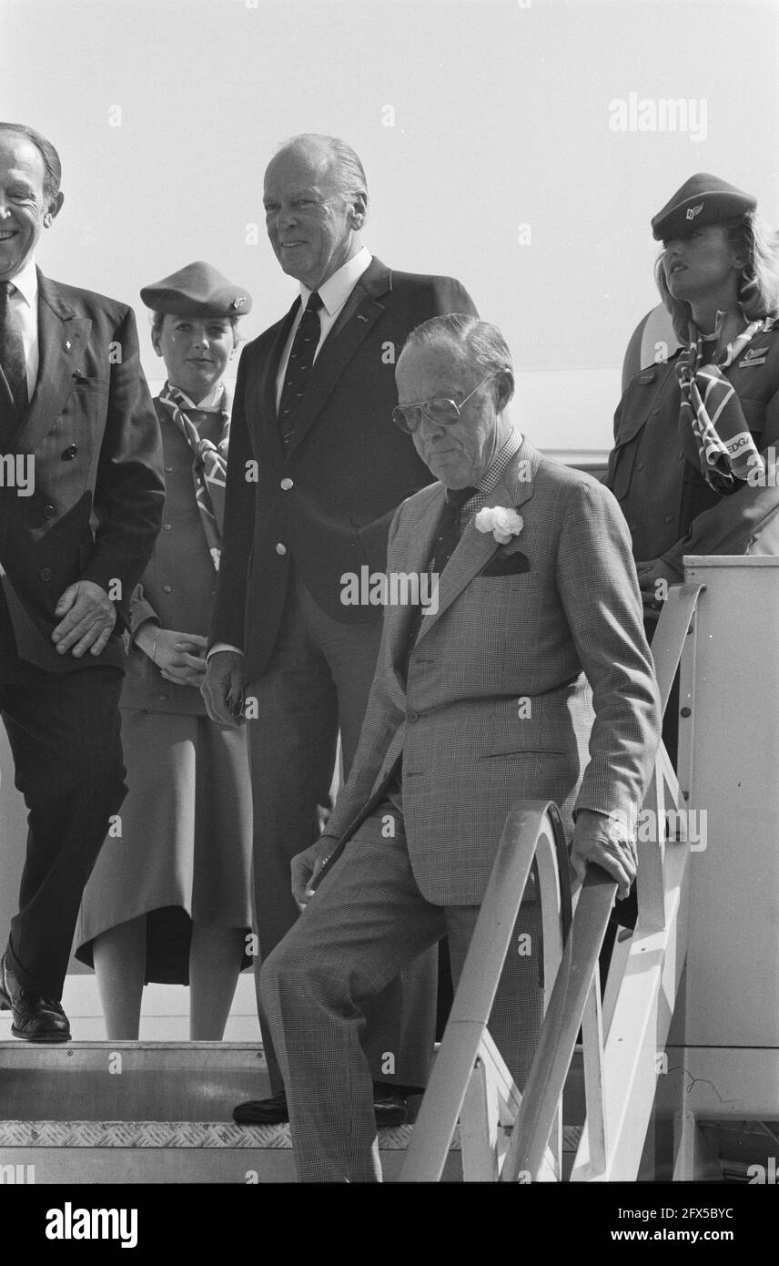 Prince Bernhard and Erik Hazelhoff Roelfzema on the airplane stairs ...