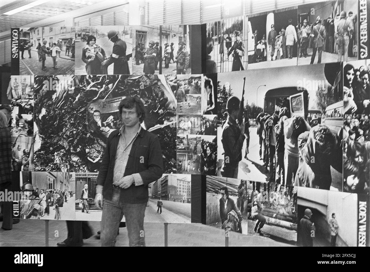 Photographer Koen Wessing at his photos of Chile, October 26, 1973 ...