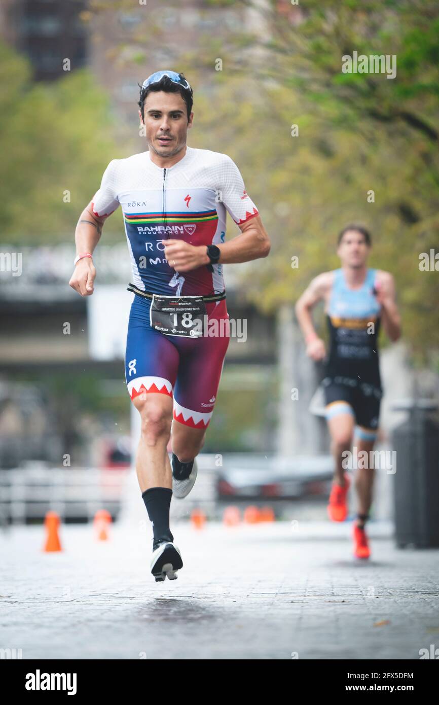 Javier Gomez Noya competing in the 2020 Bilbao Triathlon Stock Photo ...
