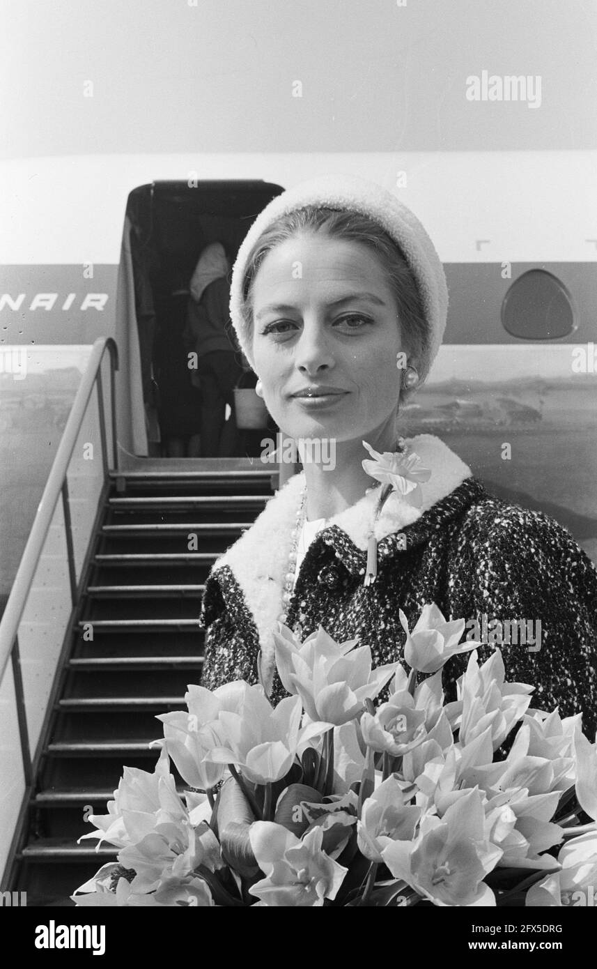 French film star Capucine. Arrival Schiphol Airport, April 25, 1962 ...