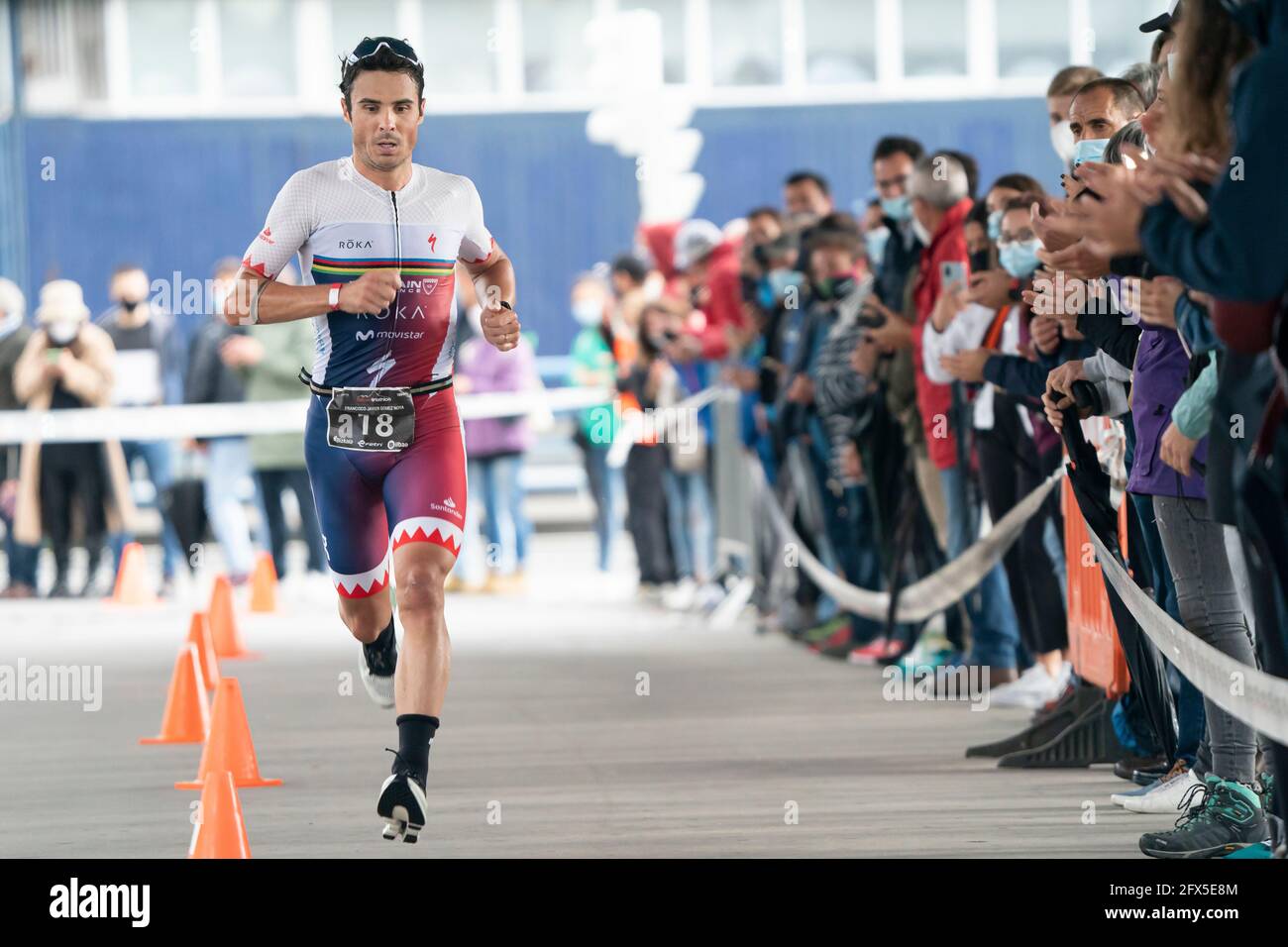 Javier Gomez Noya competing in the 2020 Bilbao Triathlon Stock Photo ...