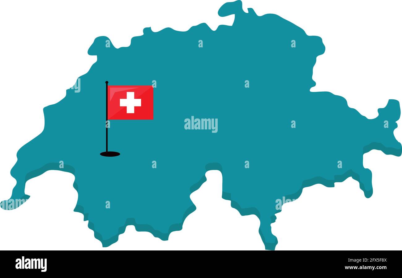 switzerland map with flag Stock Vector Image & Art - Alamy
