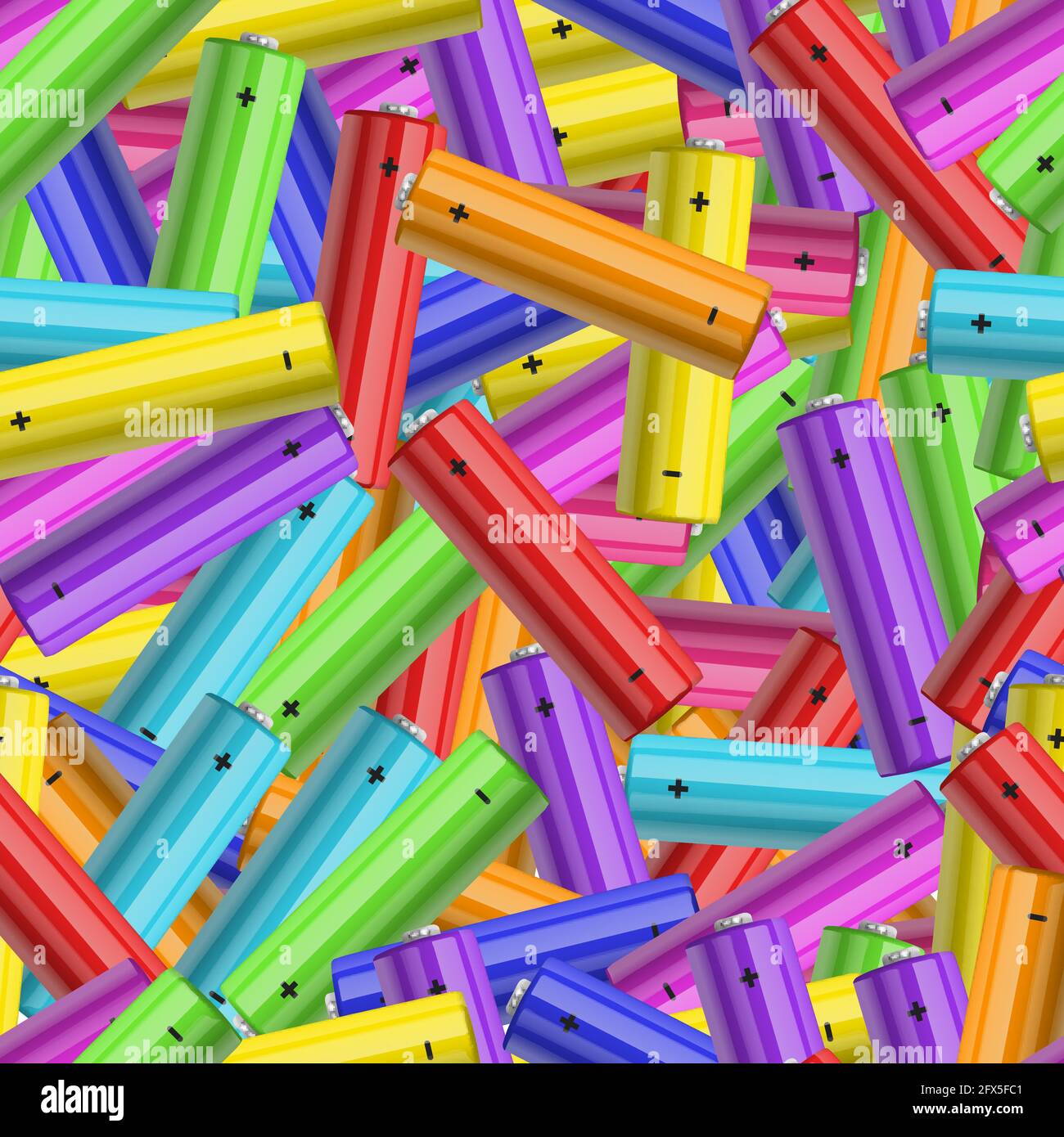 Colorful Realistic Detailed 3d Battery Seamless Pattern Background Full ...