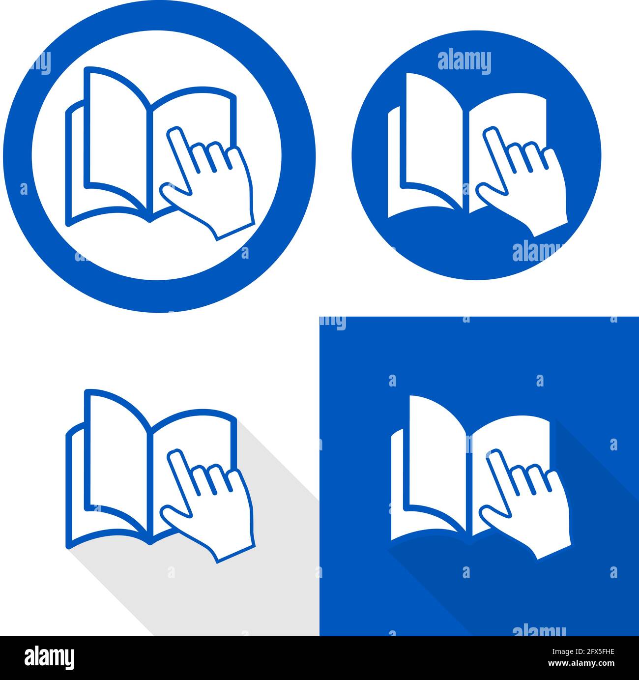 Refer To Instruction Manual Sign Vector Illustration Of Circular Blue