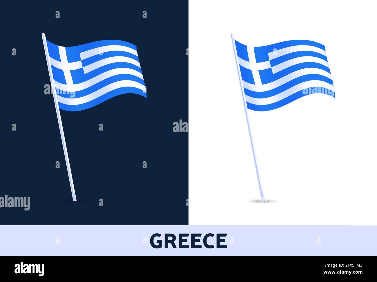 greece vector flag. Waving national flag of Italy isolated on white and ...