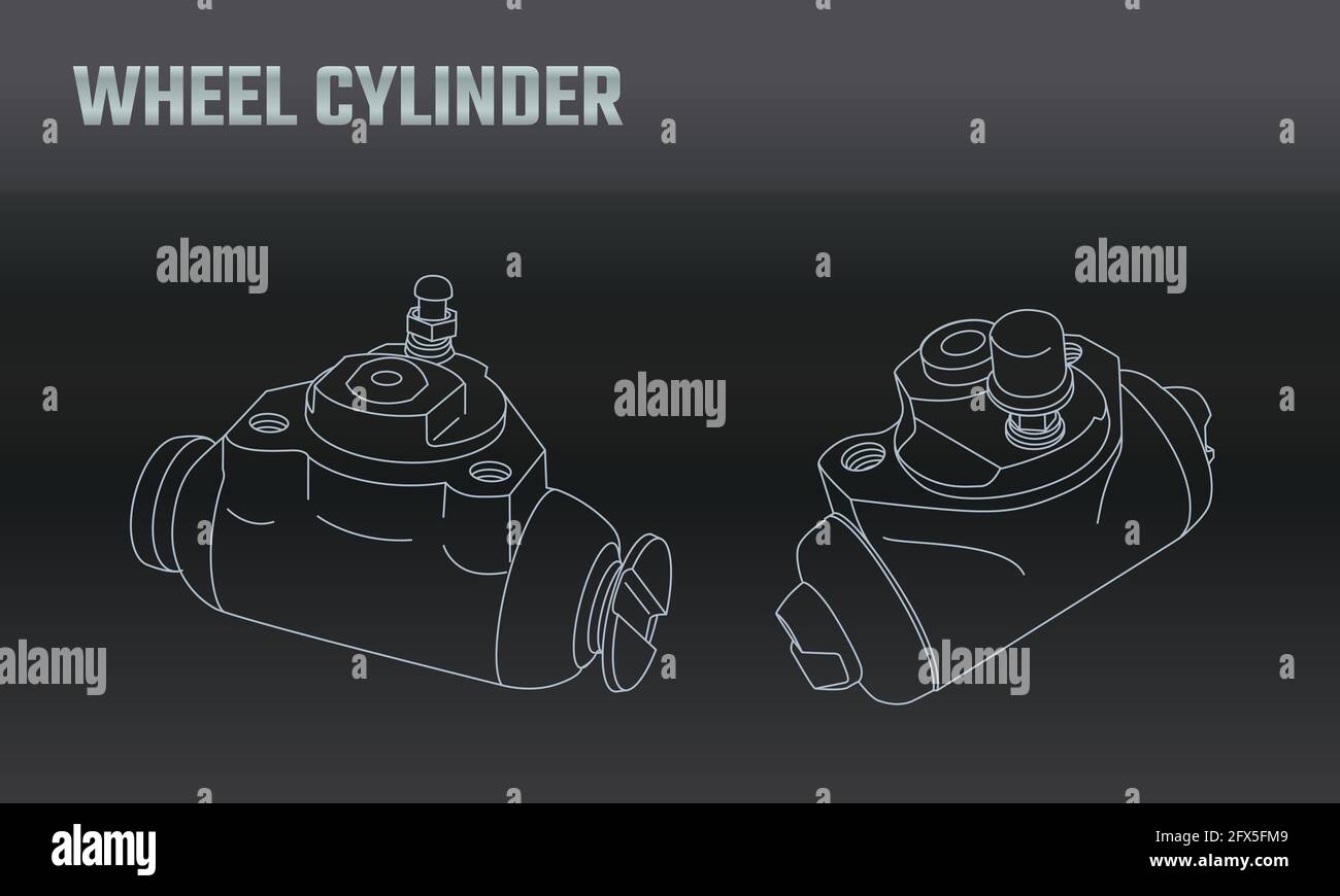 Line vector auto moto parts accessories wheel brake cylinder. Repair ...