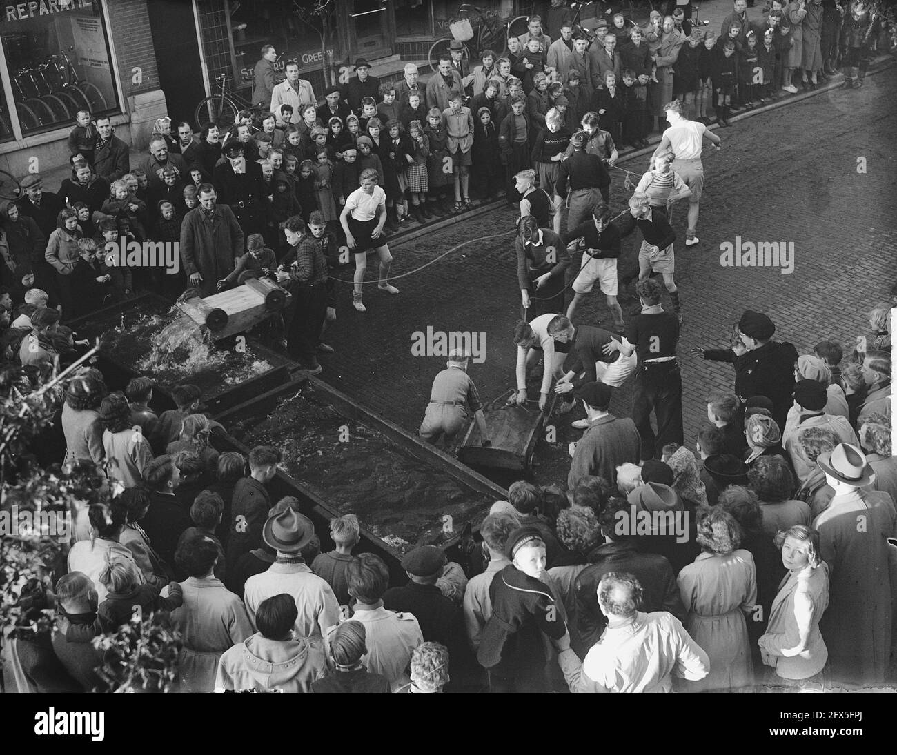 Wagon rides on Luilak in Zaandam. These carts were called korries. The ...