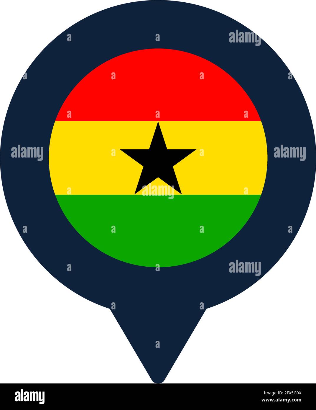 ghana flag and map pointer icon. National flag location icon vector ...
