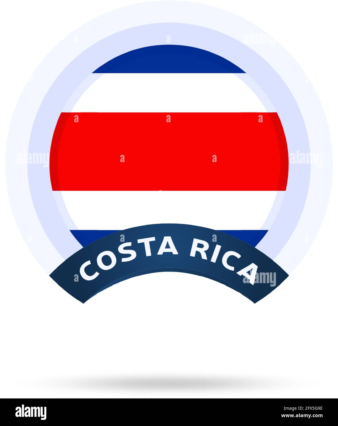costa rica national flag Circle button Icon. Simple flag, official ...