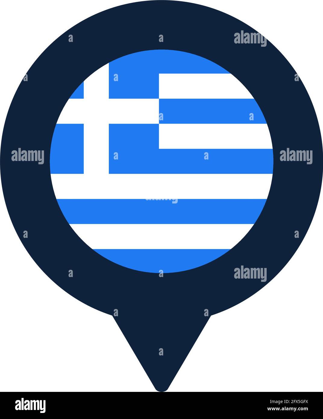 greece flag and map pointer icon. National flag location icon vector ...