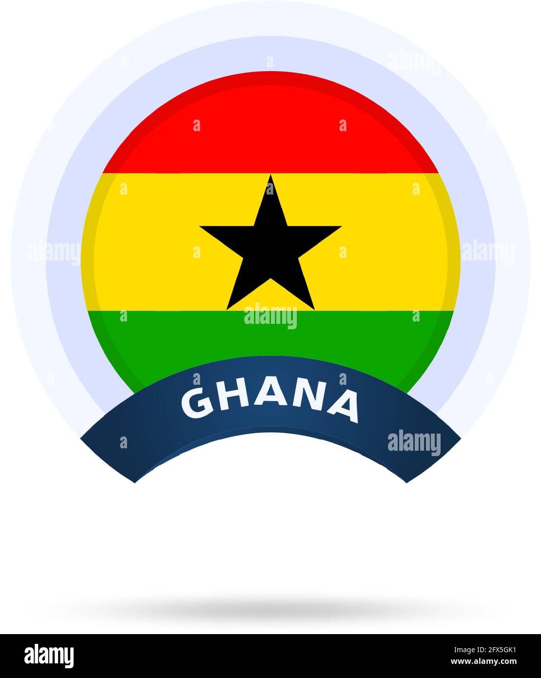ghana national flag Circle button Icon. Simple flag, official colors ...