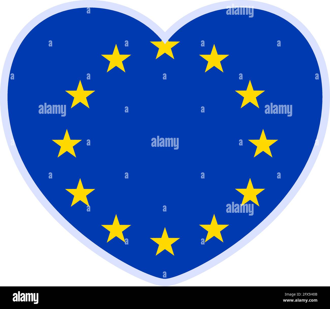 european union flag in a shape of heart. Icon flat heart symbol of love ...