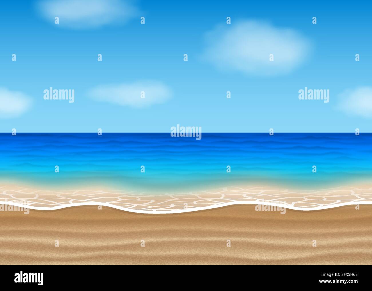 Seamless beach landscape for summer backgrounds Stock Vector Image ...