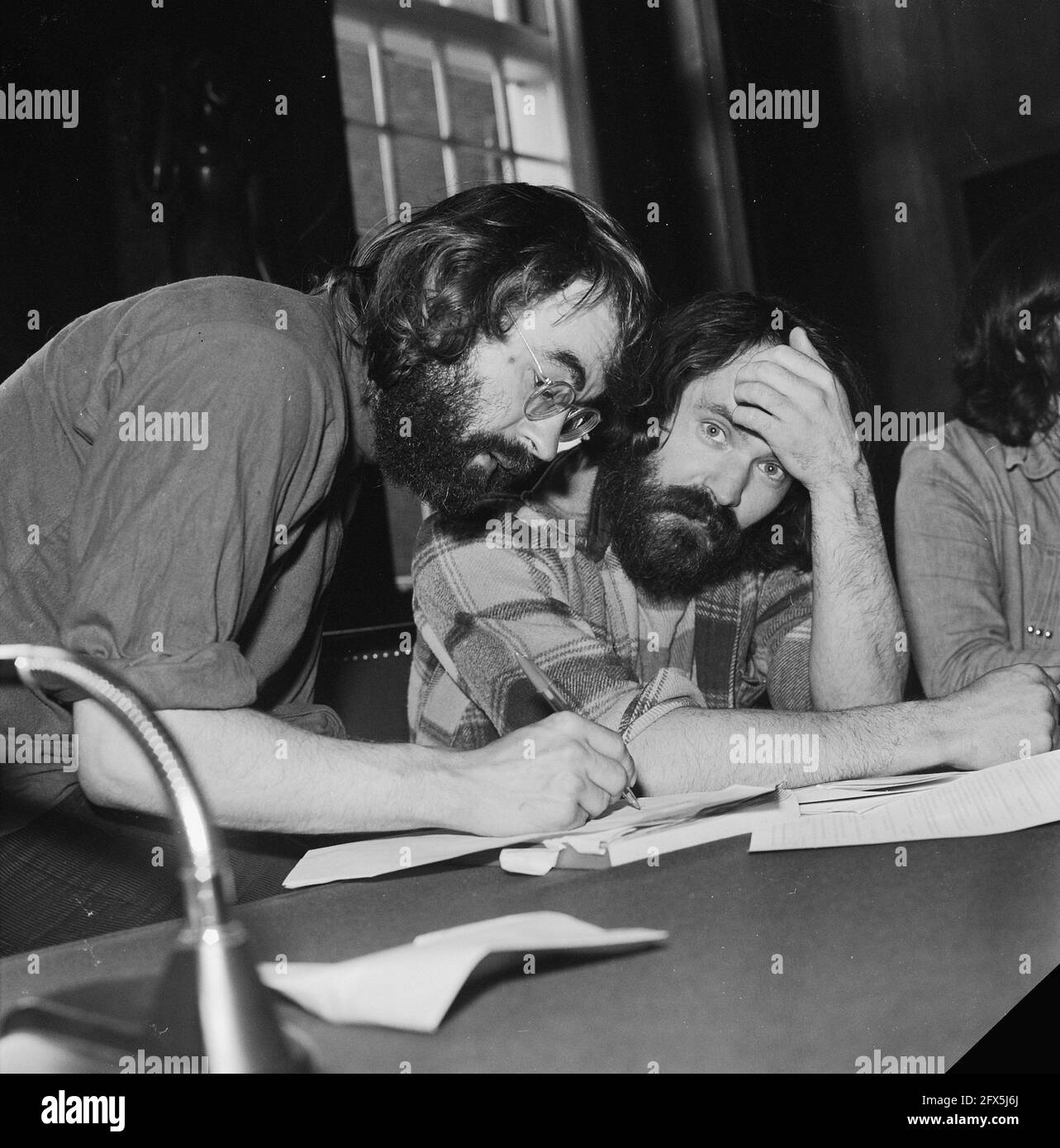 City Council of Amsterdam, Roel van Duijn (left) and Peter Hakkenberg ...