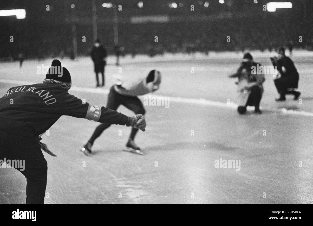 World speed skating championships men's allround in Oslo. Coach Wim de ...
