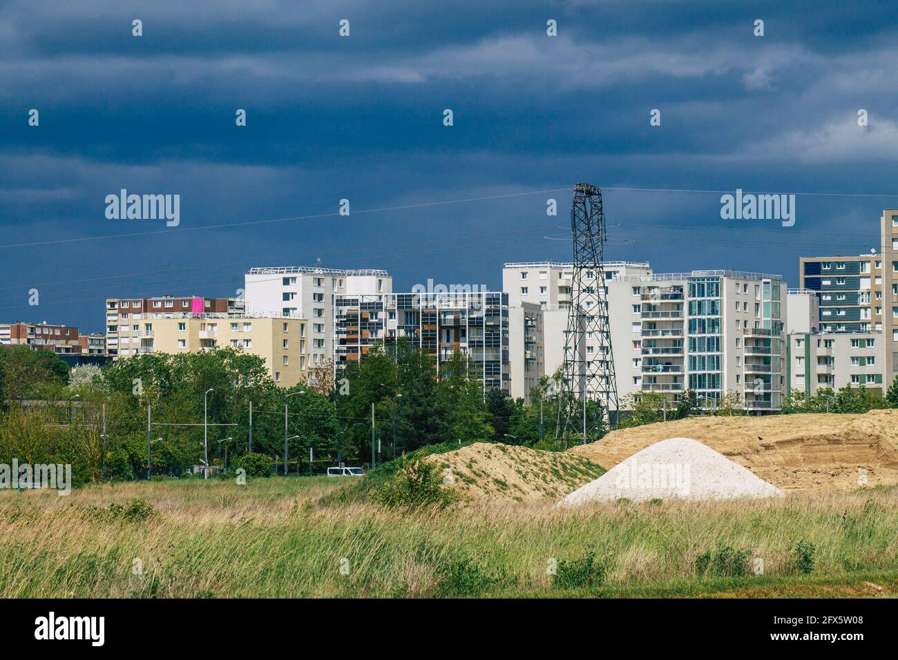 Reims France May 25, 2021 Urban landscape of the city of Reims, a city ...