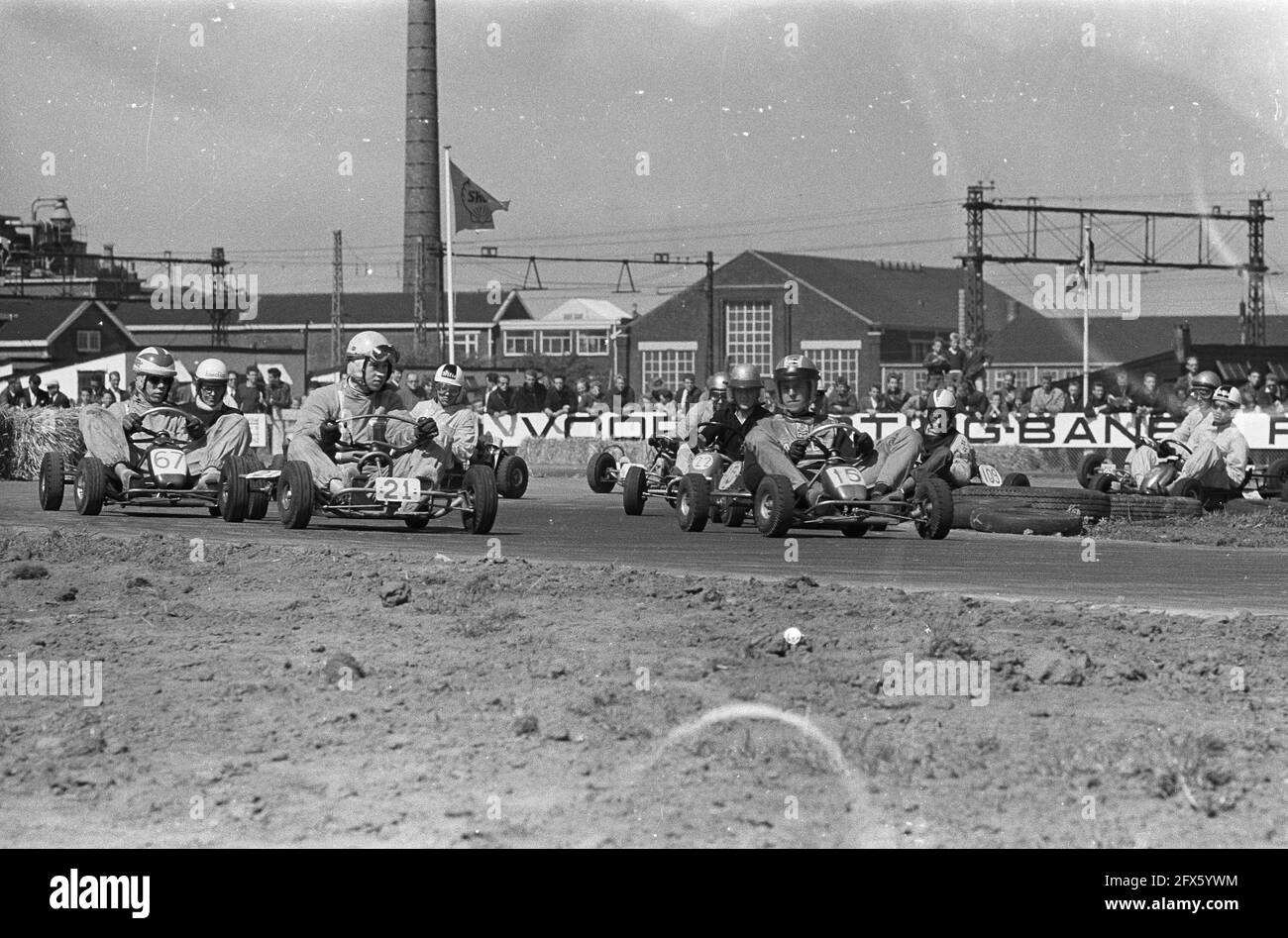 Biggest go-kart track in Uitgeest opened, 22 July 1962, The Netherlands ...