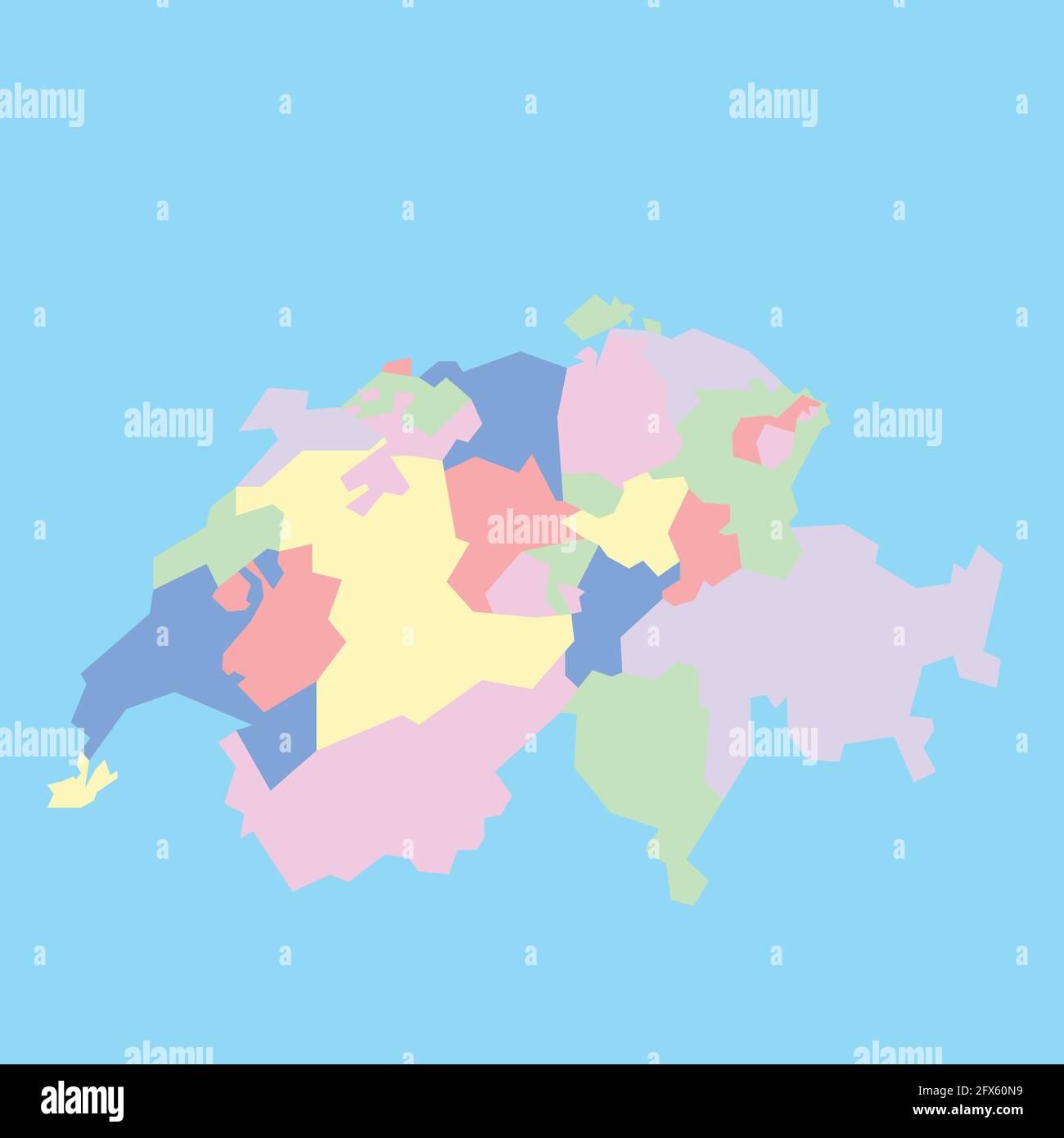 Vector map of Switzerland's cantons to study Stock Vector Image & Art ...