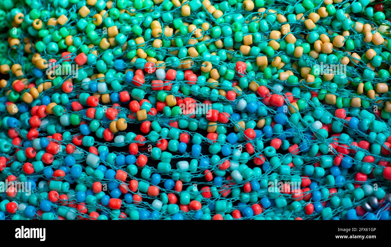 handmade necklaces, close-up background image Stock Photo - Alamy