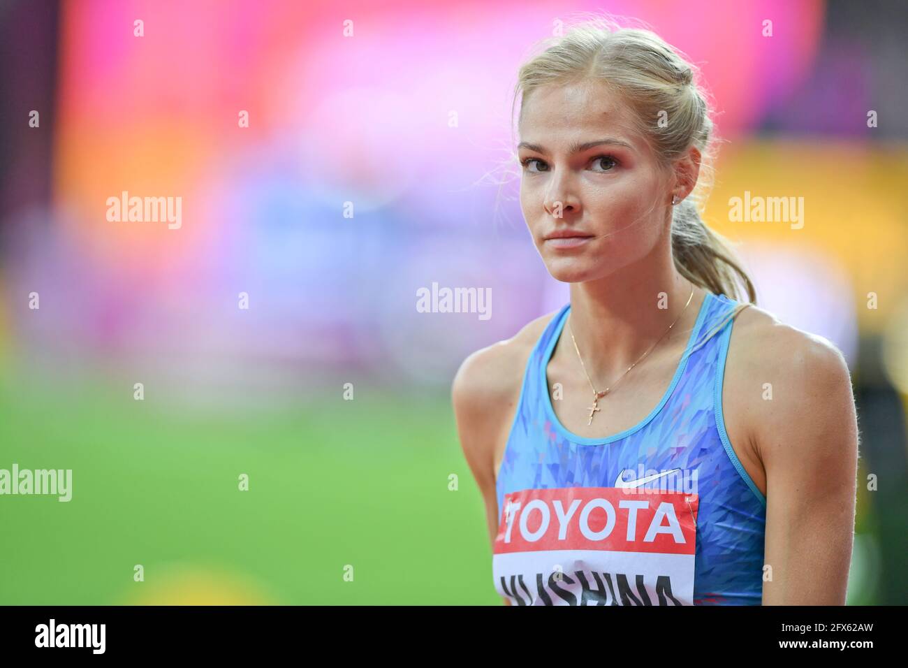 Darya Klishina (Russia, Silver Medal). Long Jump women, Final. IAAF ...