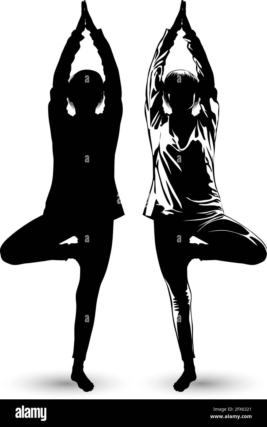 Woman yoga asanas vector vector vectors hi-res stock photography and ...