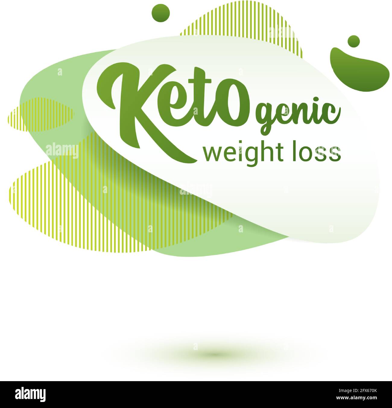 Keto frendly badge. Green amoeba design of sticker for keto diet menu ...