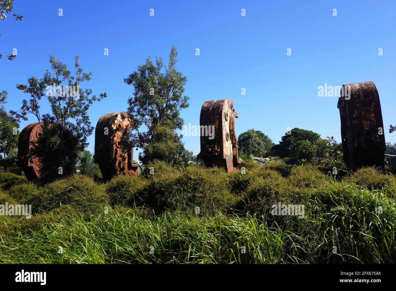 Beam Benders. Rusty Shipyard Relics on Cockatoo Island Stock Photo - Alamy