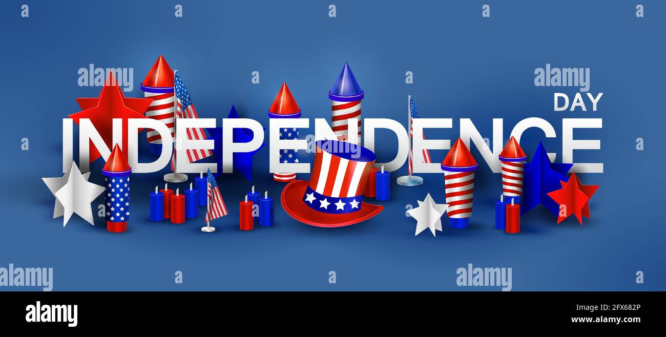 Independence day background with special objects. 4th of july ...