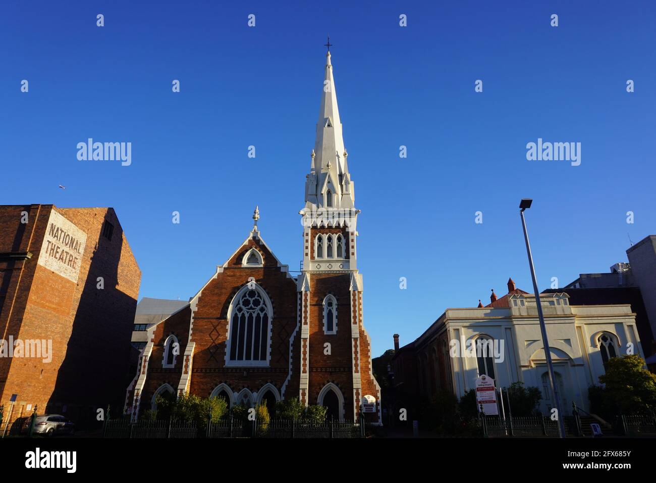 Pilgrim Uniting Church against Blue Sky Stock Photo - Alamy