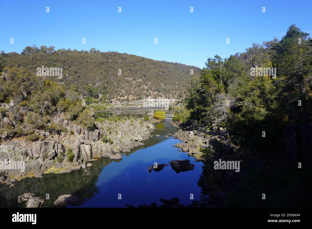 Cataract Gorge with historic Alexandra Suspension Bridge Stock Photo ...