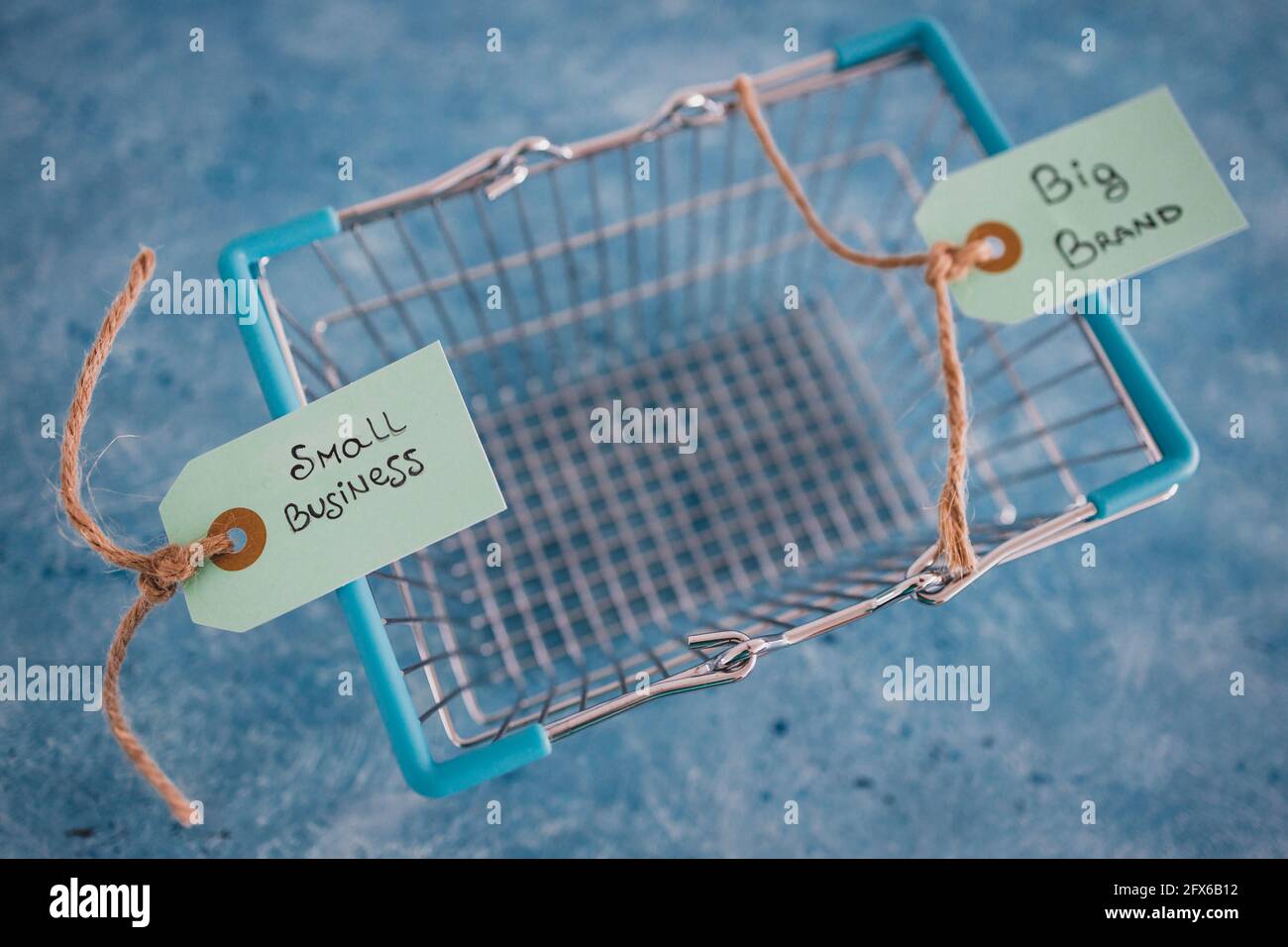 product tags with small business vs big brand texts over shopping ...